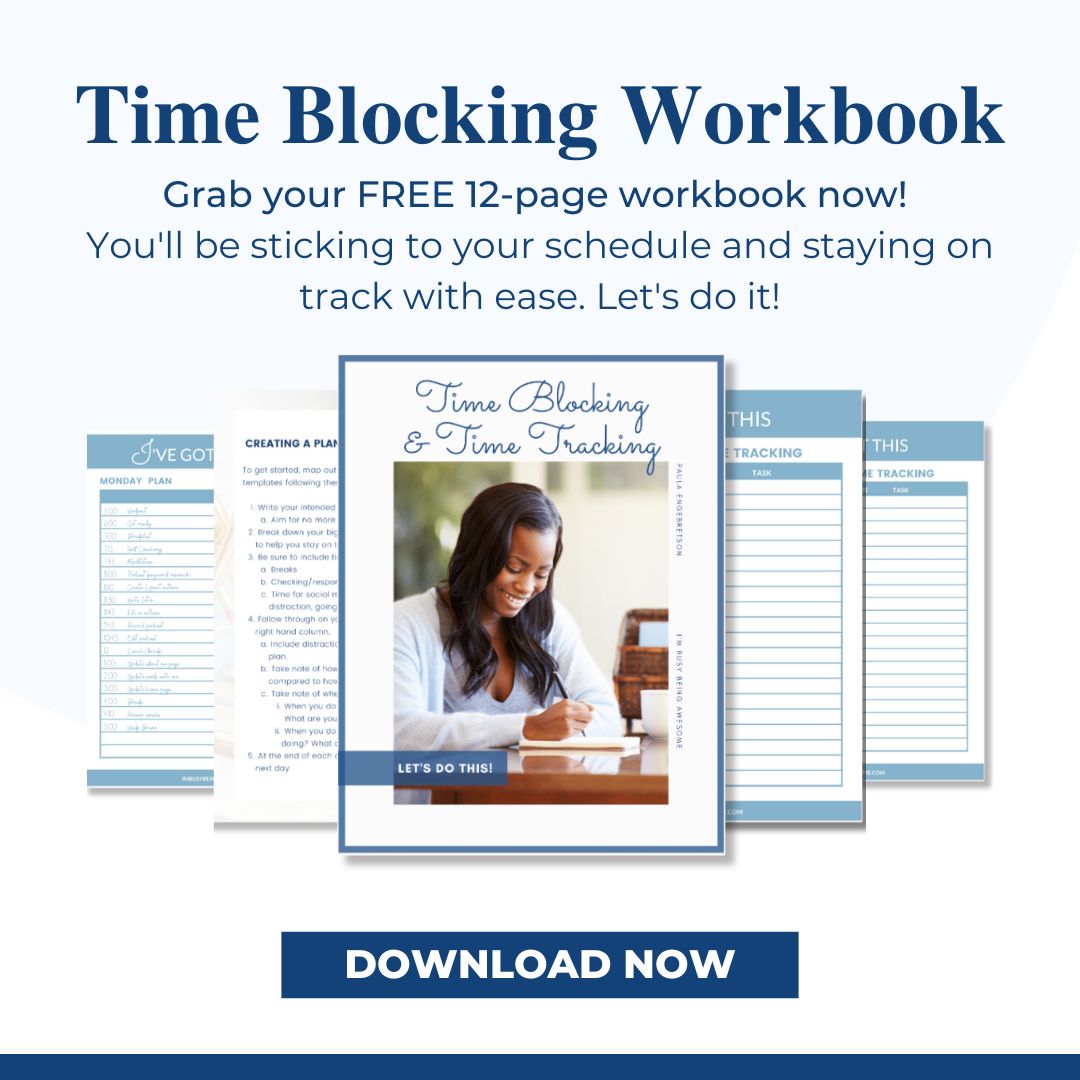 Time Blocking & Time Tracking Workbook (Free Printable Template) - I'm ...